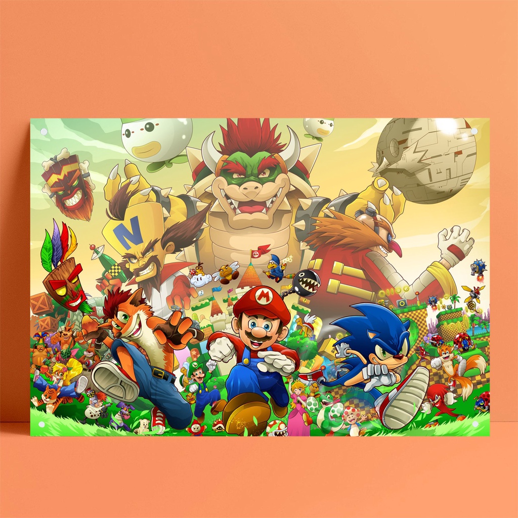 Ps4 Switch Game Super Mario Bros Poster Tin Painting Sign Metal Wall ...