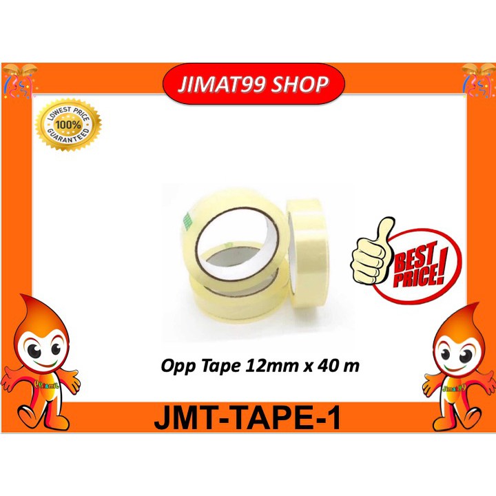 🔥HOT ITEM🔥 3 IN 1High Quality 12mm x 40y CLEAR OPP Tape (JMT-TAPE-1 ...