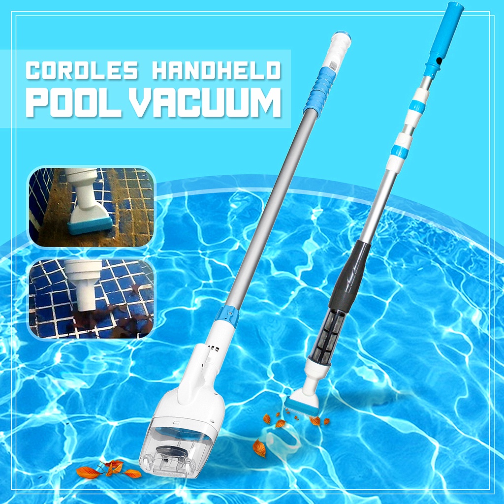 Rechargeable vacuum hand-held cordless swimming pool. Floor cleaning is ...
