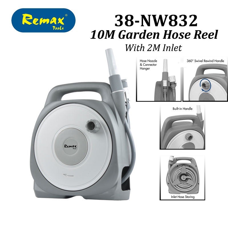 SEMENYIH Remax Hose Reel With 10 Meter Pipe Garden Hose Reel NW-382 ...