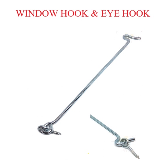 NKS Window Hook & Eye Gate Hook Window Catch Lock | Cangkuk Tingkap | 窗钩和眼门钩窗锁 | Shopee Malaysia