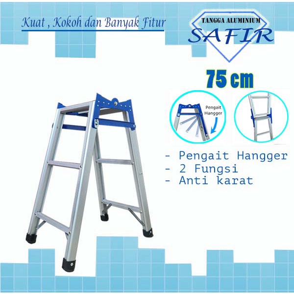 Sapphire Aluminum Folding Ladder - Size 75cm | Shopee Malaysia