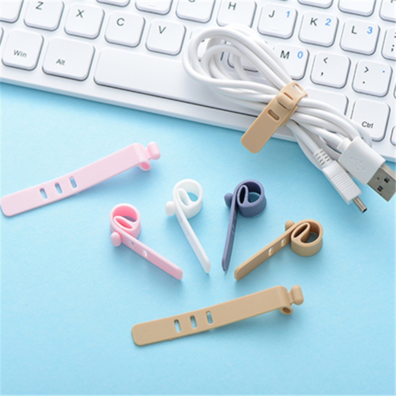 Hadiah Reusable USB Cable Strap Winder Soft Wire Management Earphone ...