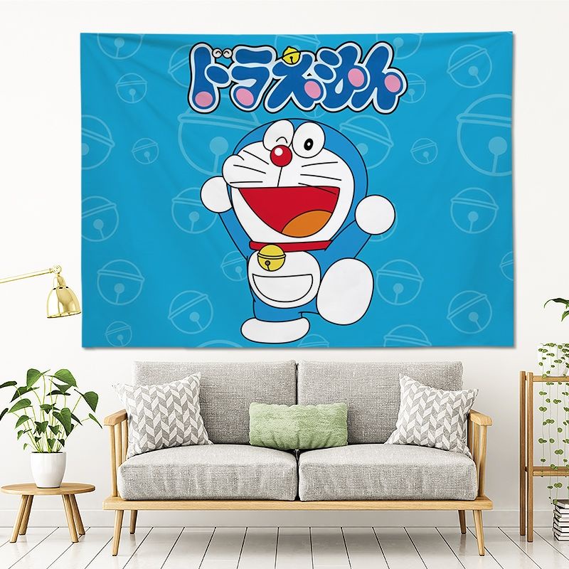 100x75cm Doraemon Background Cloth Children's Room Wall Cartoon ...