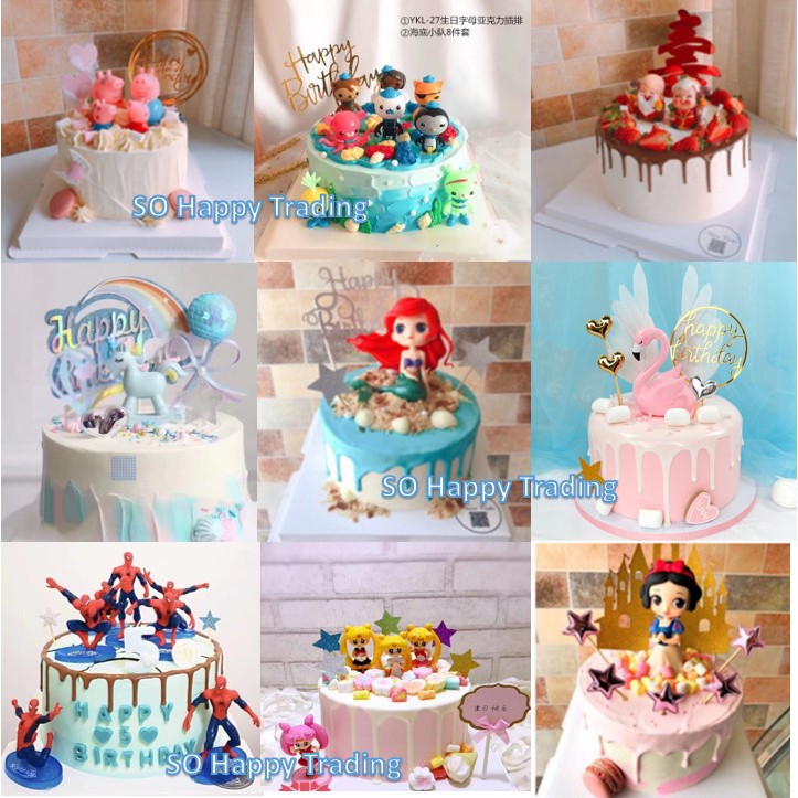 Cake Topper Set - Flamingo Pepa Pig Rocking Horse Spiderman Prince ...