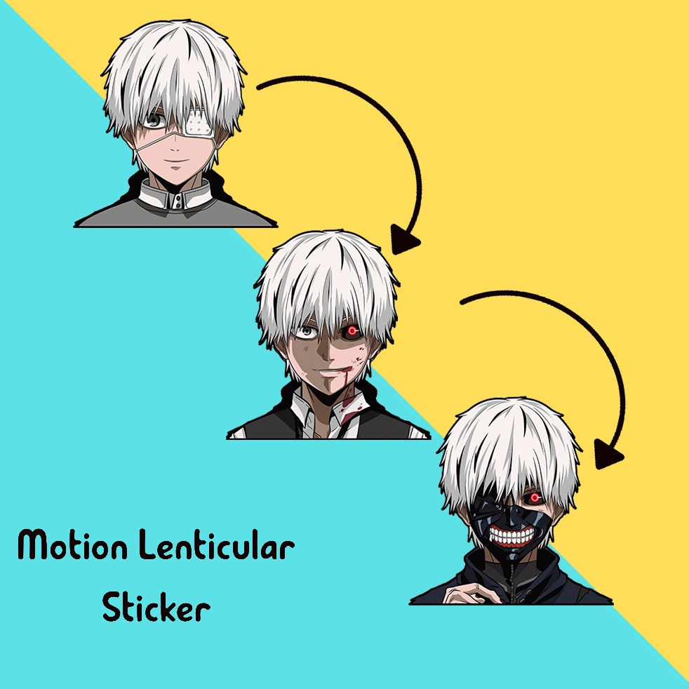 Kaneki Ken Motion Sticker Tokyo Ghoul Lenticular Sticker Waterproof ...