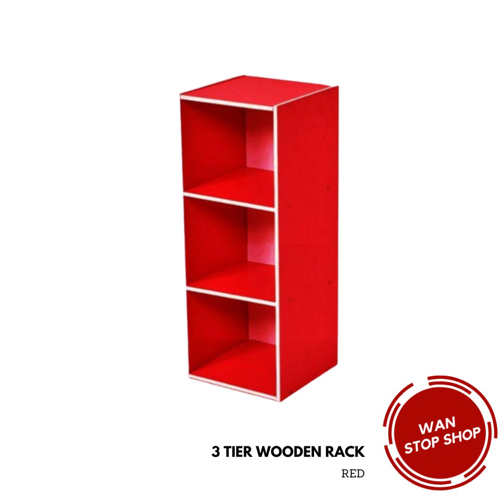 3 Tier Wooden Book Rack Wooden Rack Household Office Kitchen Bedroom ...