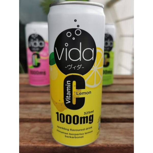 HALAL VIDA Vitamin C Sparkling 325ml - KIWI / ORANGE / LEMON / PINK GUAVA | Shopee Malaysia