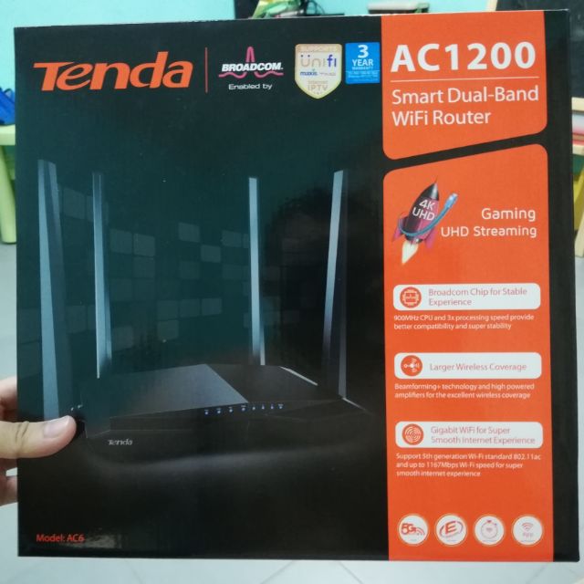 Tenda AC1200 Smart Dual Band Wifi Router AC6 | Shopee Malaysia
