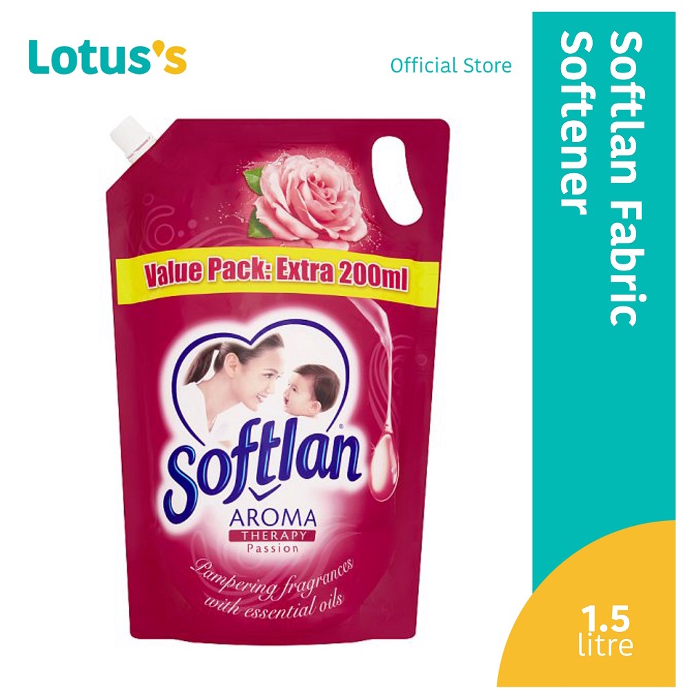 Softlan Aroma Therapy Passion Fabric Softener (1.3L+200ml) | Shopee ...