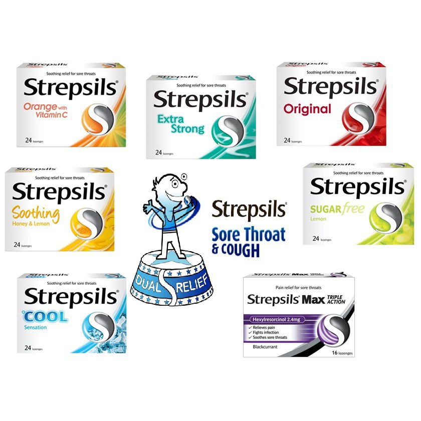 STREPSILS LOZENGES 24'S (ORANGE WITH VITAMIN C / ORIGINAL / SOOTHING ...