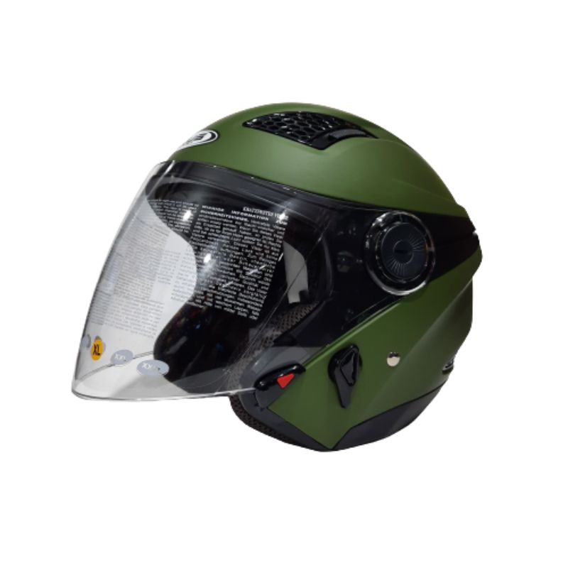 HIJAU Zeus 610 Helmet Matt Green Army Green Army Doff Halfface Zs610 ...