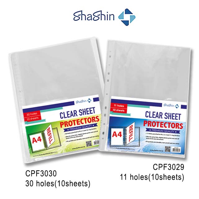 Clear Sheet Protectors A4 Size (11 Holes, 30 holes) 10 sheets/pack ...