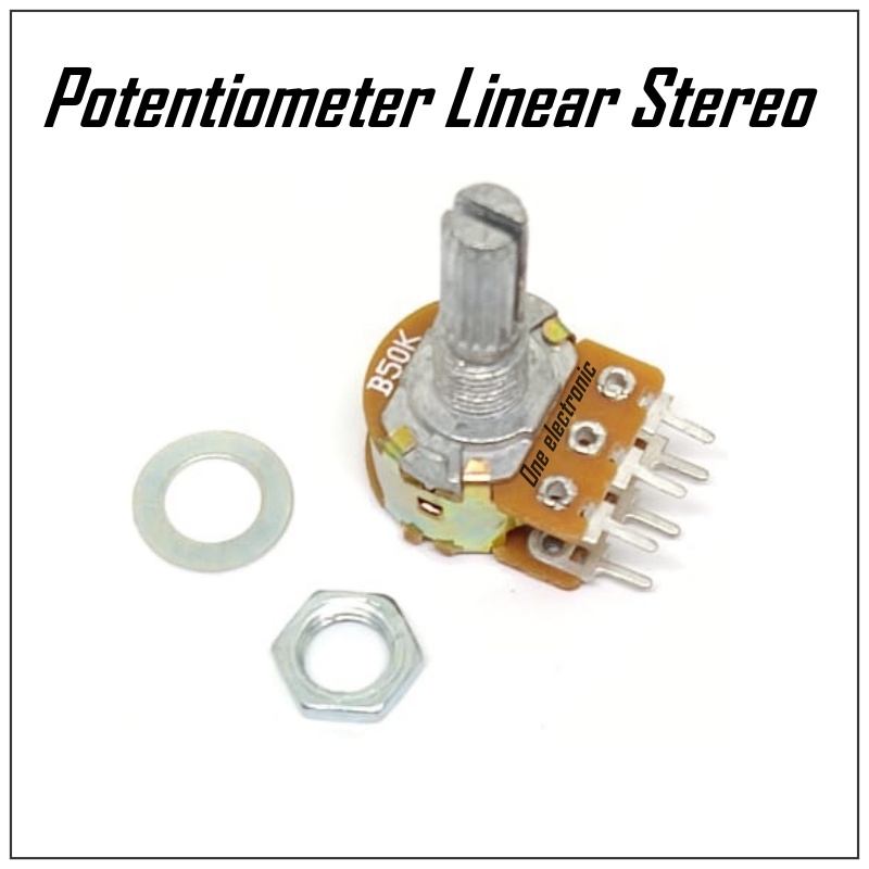 Potentio linear Stereo Pot Shaft 20mm Variable Resistor Potentiometer ...