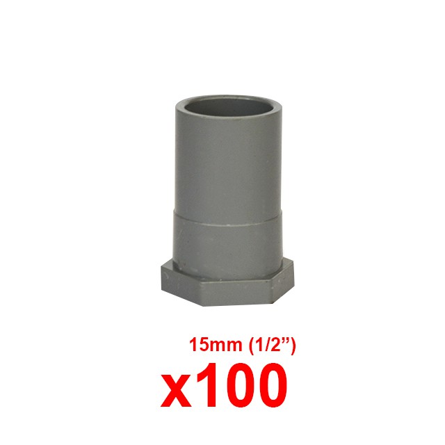[100-pcs] 15mm (1/2")PVC P/T Socket BBB ** Perfect Hardware** Quality ...