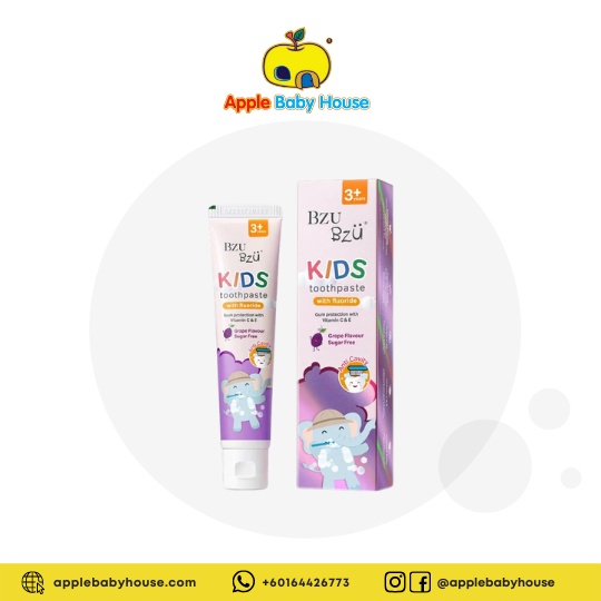 ABH Bzu Bzu Kids Toothpaste with Fluride -50g 3y+(Grape Flavour ...