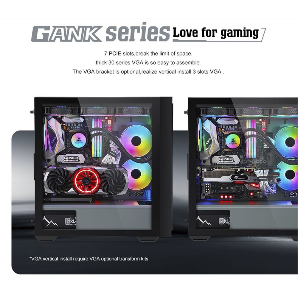 SEGOTEP GANK 360 ATX GAMING CASE WITH 3 ARGB FAN (BLACK / WHITE ...