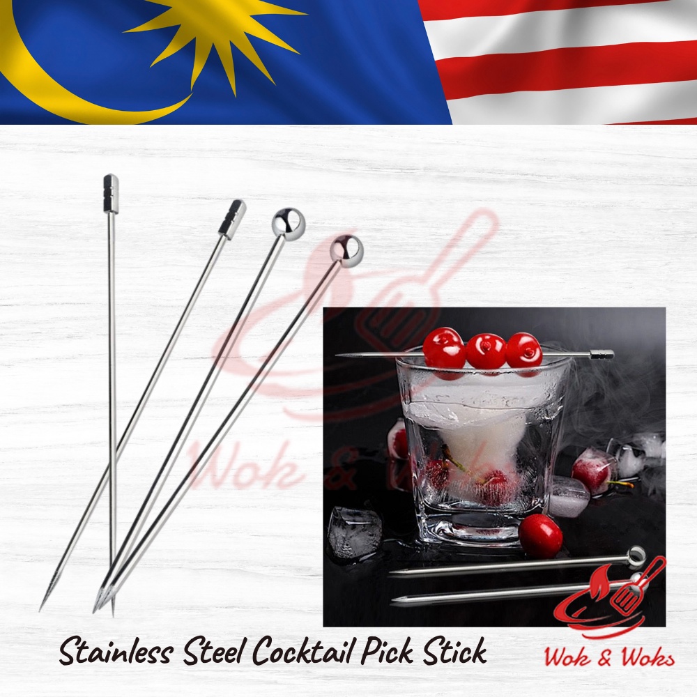 Stainless Steel Cocktail Pick Stick / Jarum Pin Koktel Keluli Tahan ...