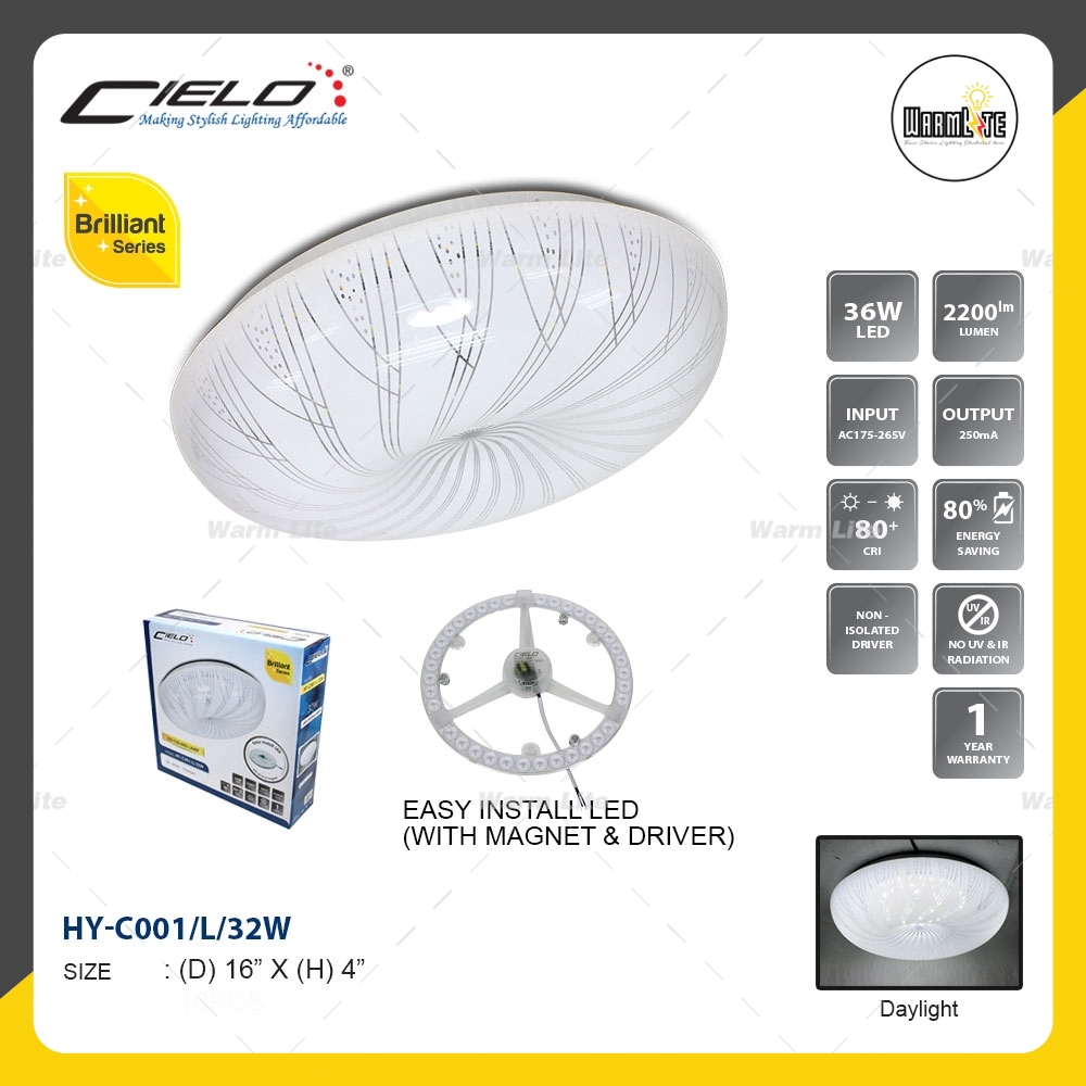CIELO 32W SURFACE MOUNTED LED CEILING LIGHT DAYLIGHT | Shopee Malaysia