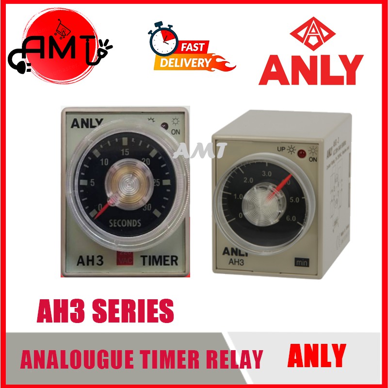 ANLY AH3-1 8PIN TIMER RELAY (10S/30S/60S ; 10MIN/30MIN/60MIN) 240VAC | Shopee Malaysia