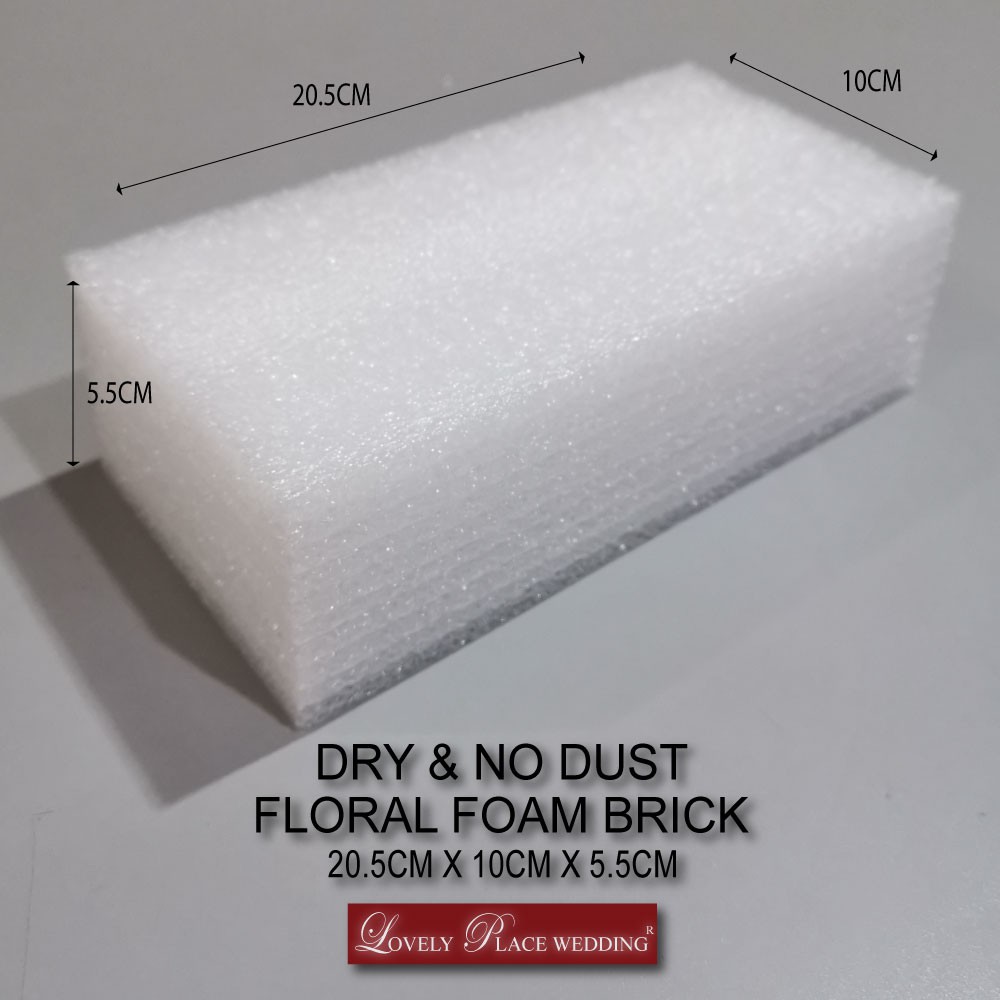20.5cm x 10x5.5cm WHITE FLORAL FOAM BRICK - DRY & NO DUST - for ...