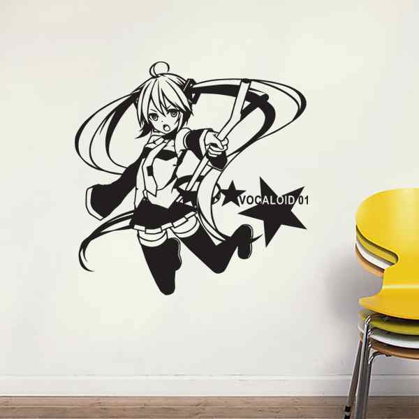 Hatsune Miku Wall Decal Anime Cartoon Car Sticker Vinyl Wall Stickers ...