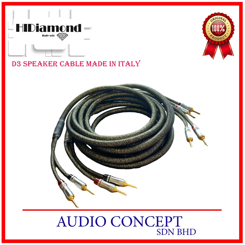 HIDiamond D3 Speaker Cable ( 3.0 M )Made In Italy | Shopee Malaysia
