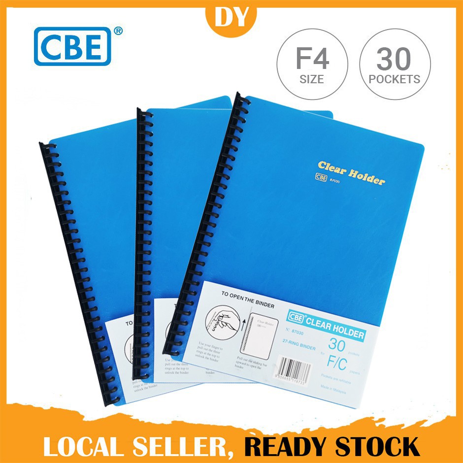 CBE Clear Holder PP Clear Holder 27 Ring Binder 87030 F4 Size (30 ...