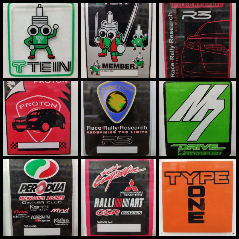 Sticker cermin kereta honda toyota daihatsu proton perodua ralliart ...