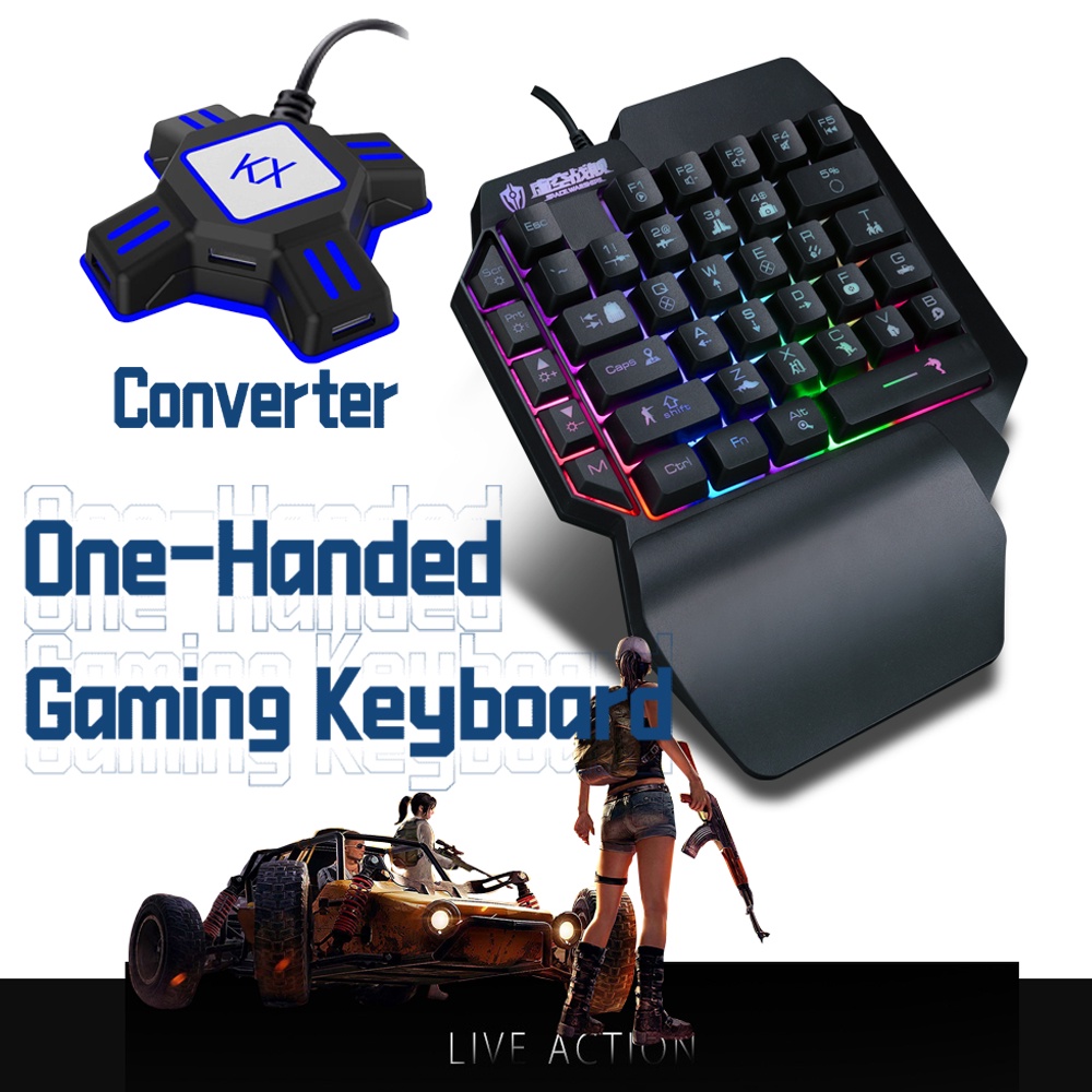 [Ready Stock]One-Handed Gaming Keyboard Converter Combo SHIPADOO LED ...