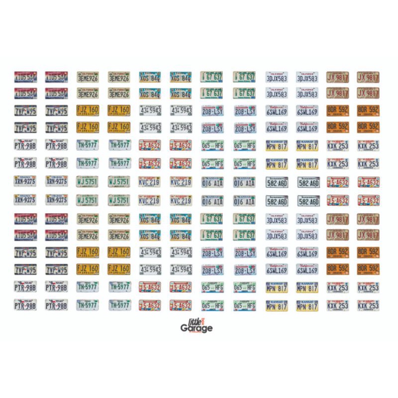 64 Scale European American Number Plate Transparent Decal for Diecast ...