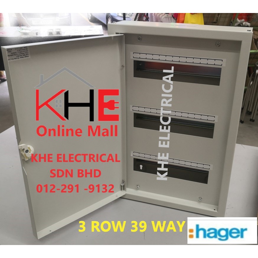 HAGER IU 39 S METAL ENCLOSURE DB BOARD IP40 ( 3 ROWS 39 WAYS ) | Shopee ...