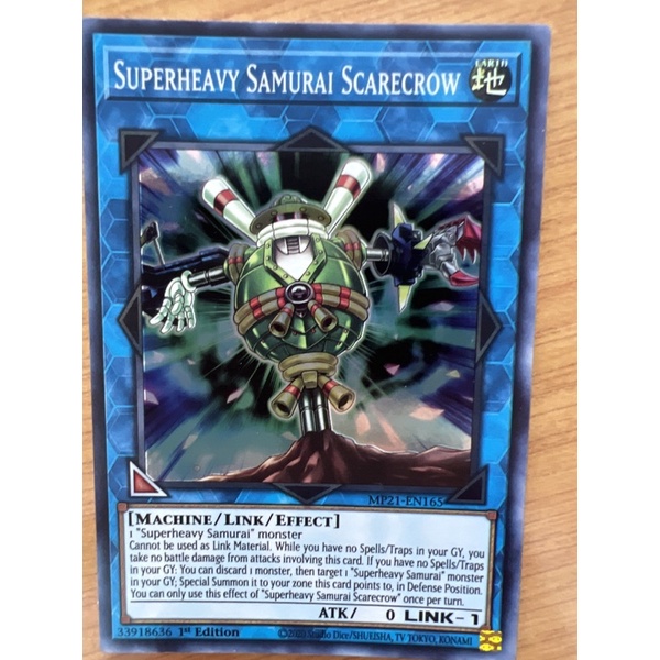 Yugioh English tcg Superheavy Samurai Scarecrow MP21-EN165 Super Rare Yu-Gi-Oh Card 1st Edition ...