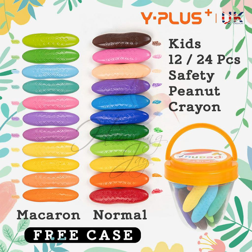 British UK YPLUS Peanut Crayon 12/24 Children Kindergarden Y-Plus ...