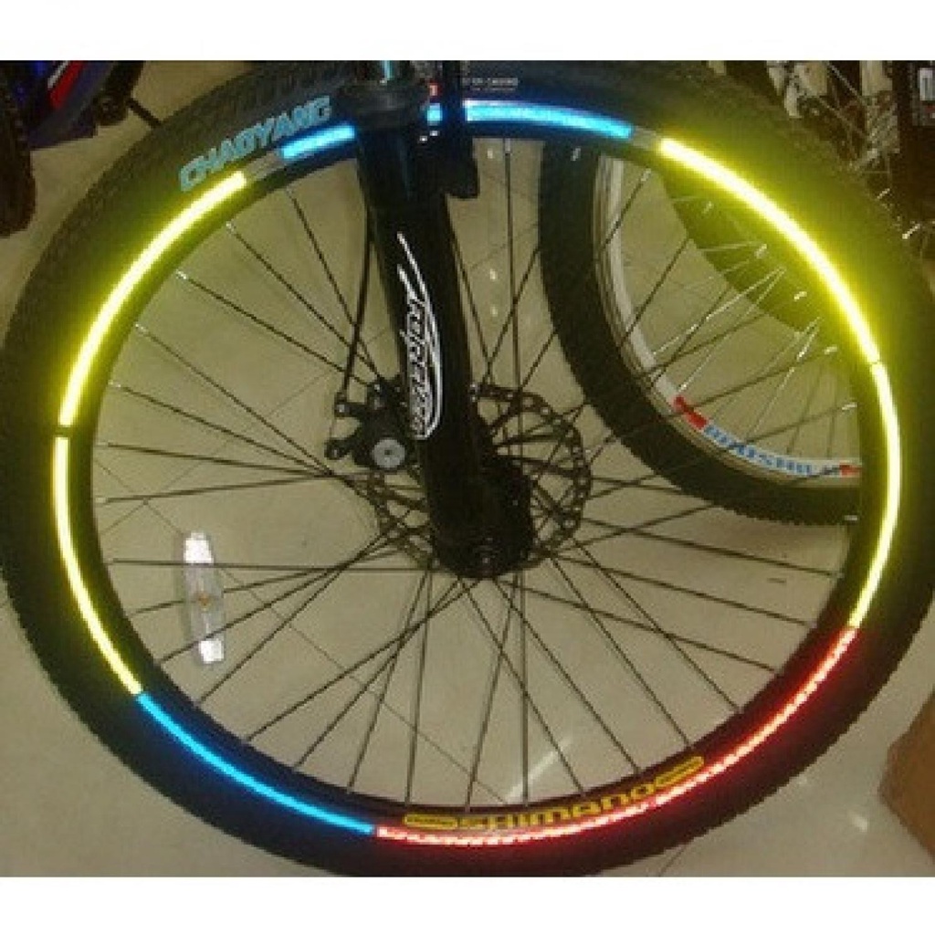 Tire Sticker Bicycle Wheel Sticker Reflective Bicycle Sticker 8 Strips ...