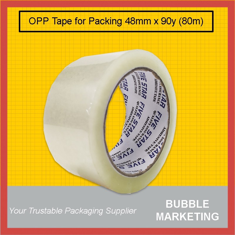 masterborong OPP Tape 48mm x 90 yard Adhesive Clear Opp Cellophane ...