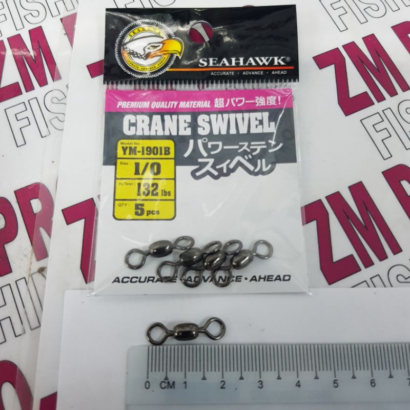 Seahawk YM-1901B Crane Swivel Black Fishing Swivel Kili Pancing ...