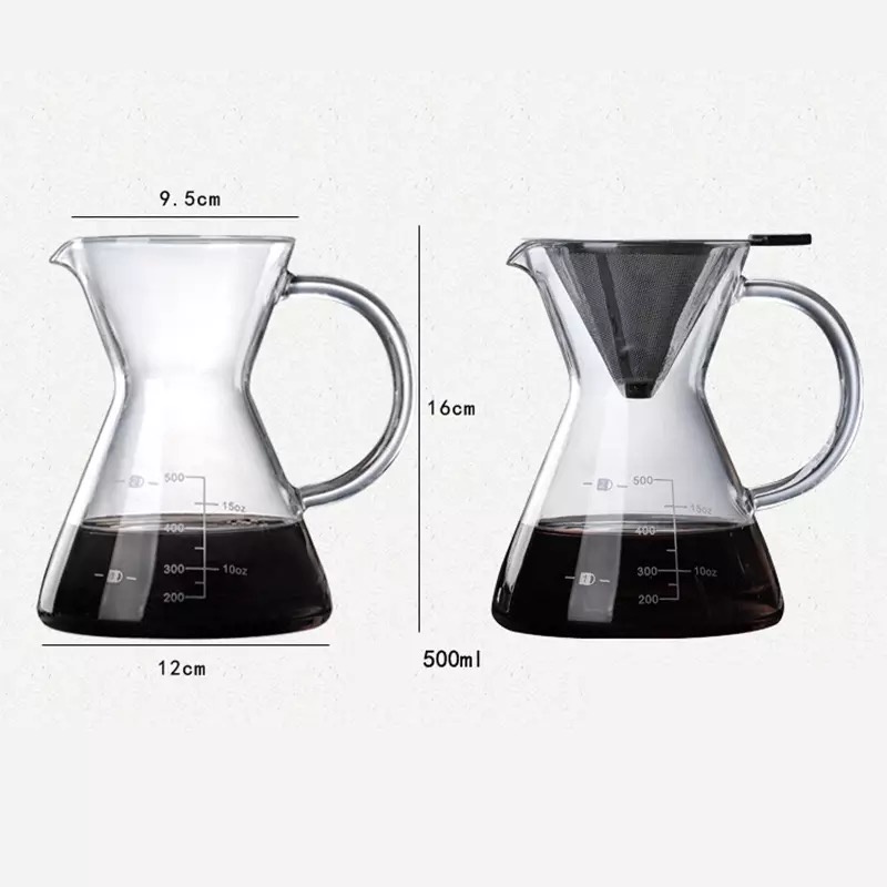 (Ready Stock)Coffee Espresso Hand Brew Drip Filter V60 Glass Pot With ...