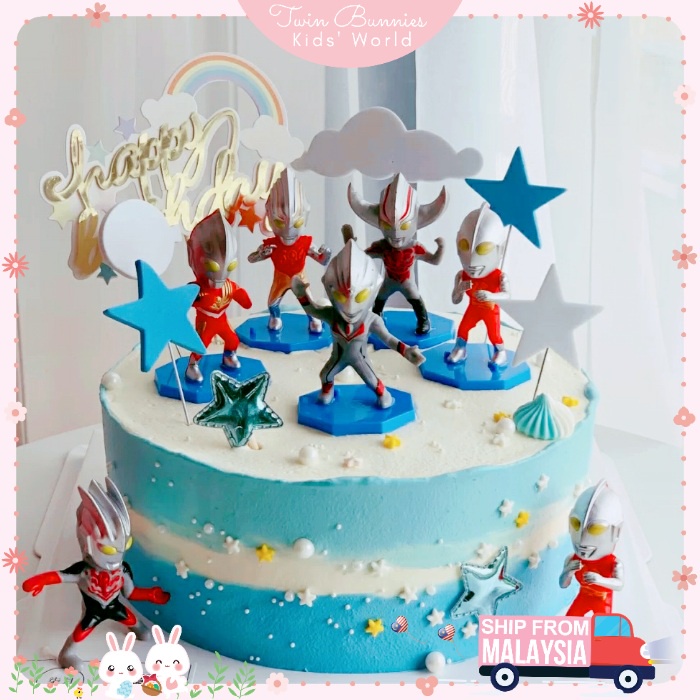 6pcs Superhero Cartoon Toy Cake Topper for Kids Kek Patung Kartun Cake ...