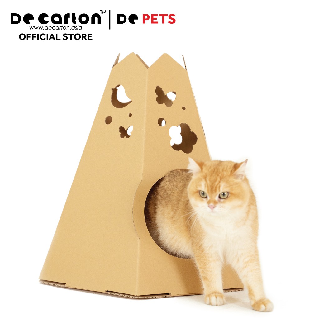 De Carton Cardboard Dream Garden Cat Teepee (Teepee Kucing) | Shopee ...