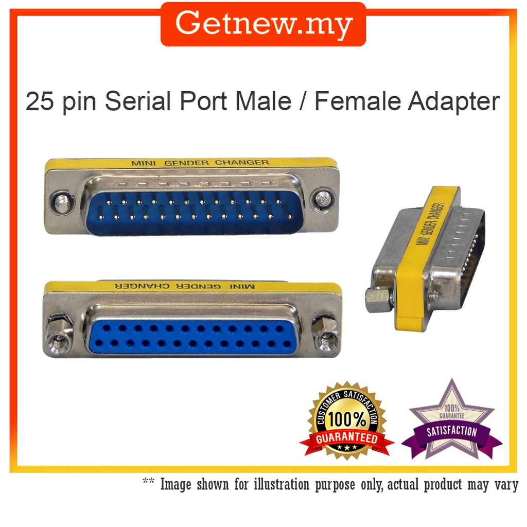 25 Pin Serial Port Male / Female Adapter Converter DB25 RS232 | Shopee ...