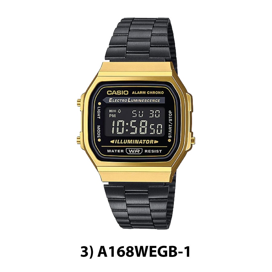 Casio A168 WATCH Unisex WATCH Series Digital Retro Vintage Stainless ...