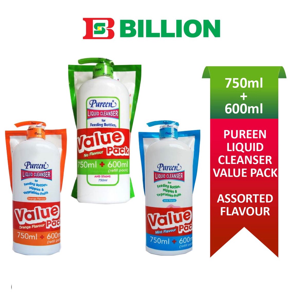 PUREEN Liquid Cleanser Value Pack - 750ml + 600ml Refill Pack | Shopee ...