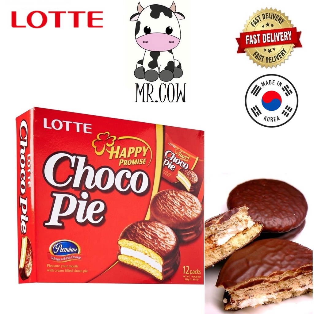 Chocopie 'LOTTE' , 롯데 초코파이,Strawberry & Cream (28g x 12 packs） | Shopee ...