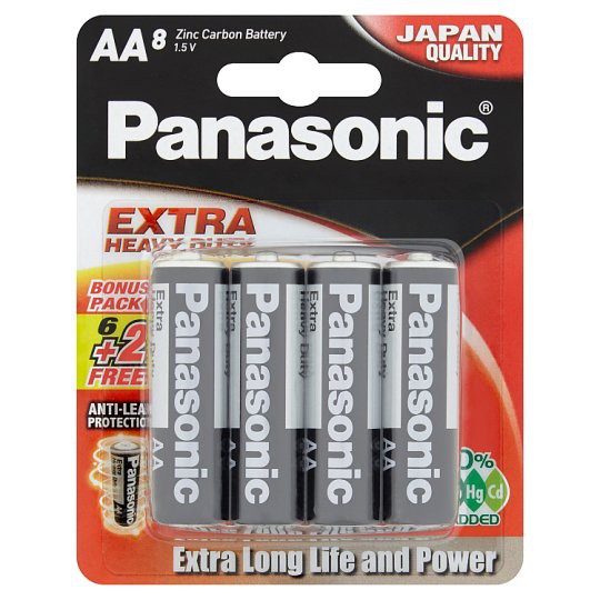 Original Panasonic Extra Heavy Duty Battery D2 C2 Aa8 Aaa8 9v