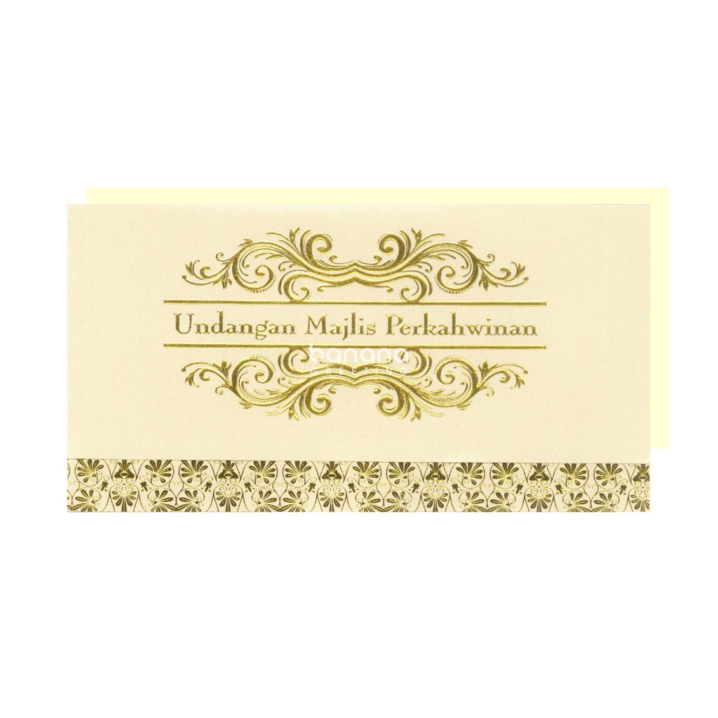 READY STOCK Malay Gold Wedding Card (Bi-fold)/ Kad Jemputan Kahwin / Walimatul Urus | Shopee ...