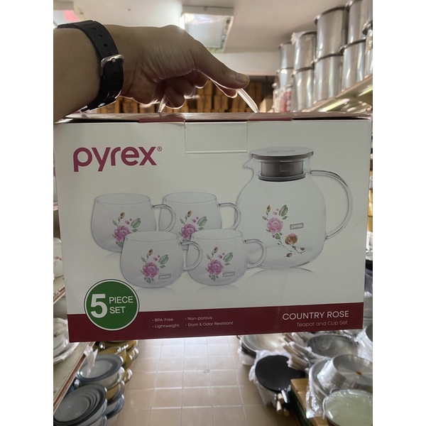 Corelle Brands Pyrex 5 pieces Teapot + Cup Set | Shopee Malaysia