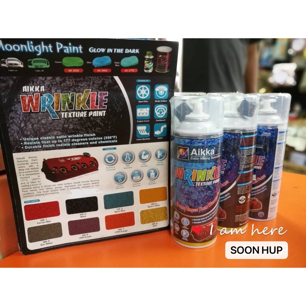 AIKKA WRINKLE TEXTURE AEROSOL SPRAY PAINT-370g-WK01 - WK09 (cat ...