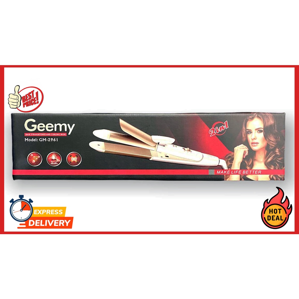 🔥NEW ARRIVAL🔥 GEEMY GM-2961 2 IN 1 Hair Straightener and Curling Iron ...