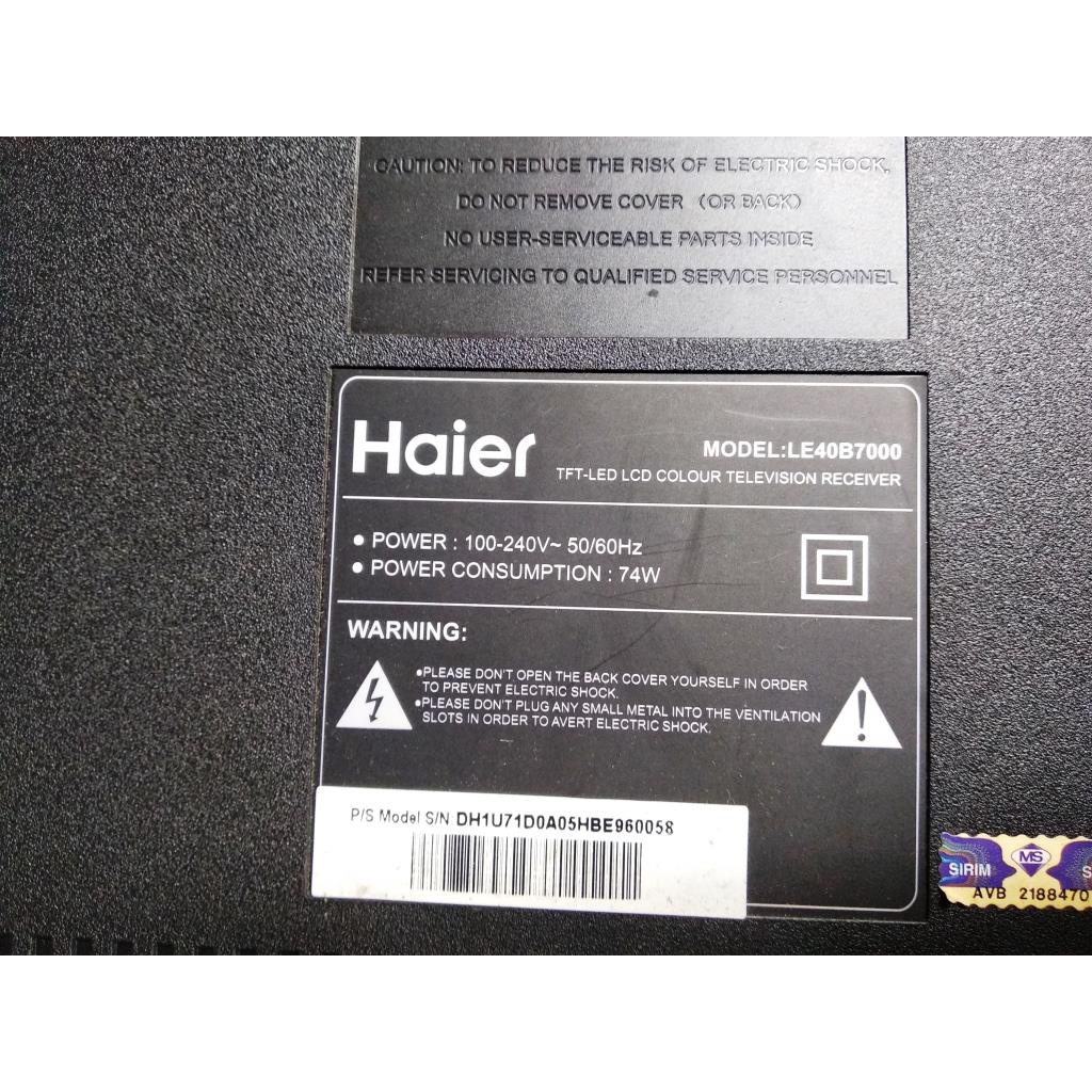 HAIER LE40B7000 | MOTHERBOARD TP.VST59S.PB713 RECEIVER E216098 SPEAKER ...